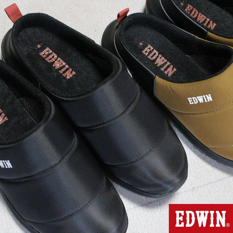 EDWIN（エドウィン） クロッグサンダル メンズ EW9075 黒 ブラック カーキ シューズ 靴 軽量 保温 あったか 冬サンダル 暖かいサンダル : シューズパーク ビースタイル ...