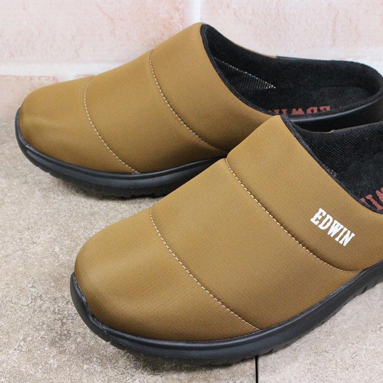EDWIN（エドウィン） クロッグサンダル メンズ EW9075 黒 ブラック カーキ シューズ 靴 軽量 保温 あったか 冬サンダル 暖かいサンダル : シューズパーク ビースタイル ...
