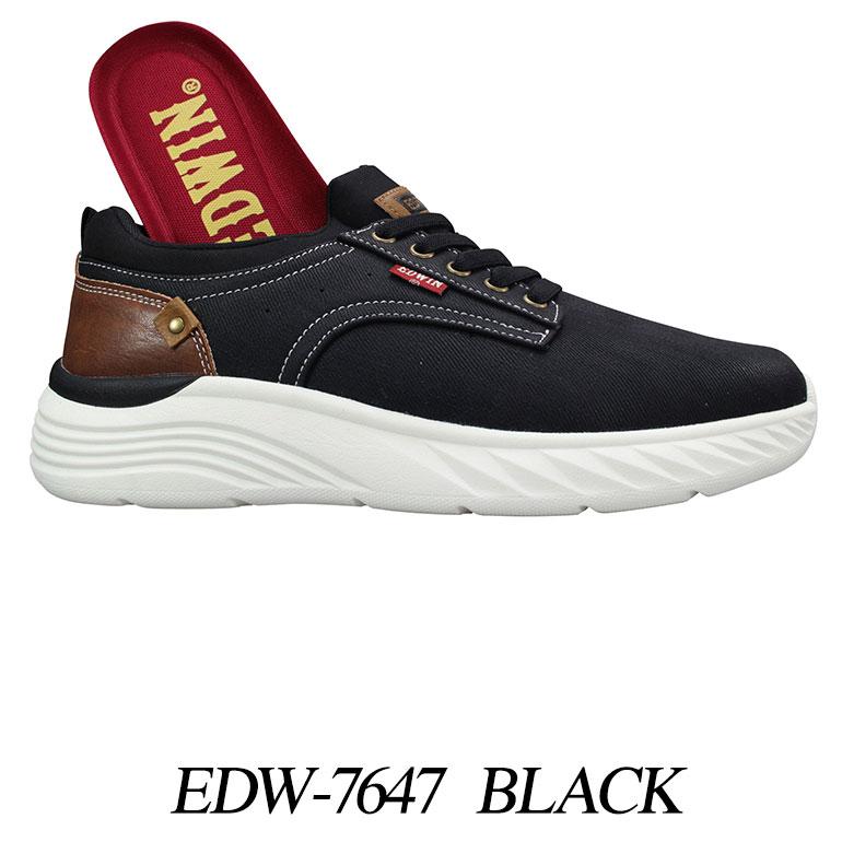EDWIN エドウィン スリッポンスニーカー メンズ EDW-7647 ブラック ブラウン 黒 ストレッチ ワイド 幅広 ゆったり シューズ カジュアル : シューズパーク ビースタイル ...