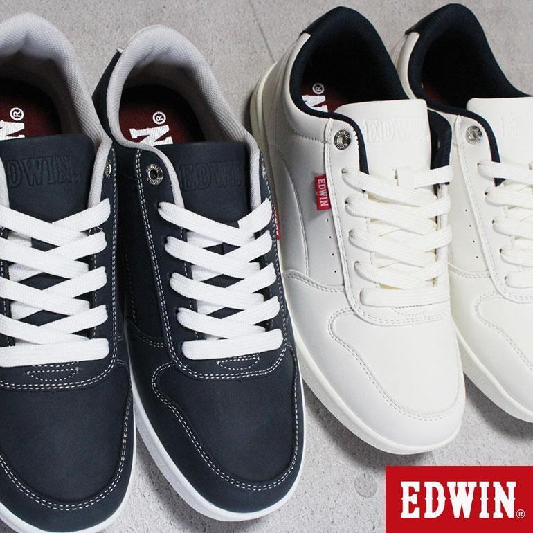 EDWIN エドウィン スニーカー メンズ EDW-7055 ホワイト ネイビー 白 紺 軽量 軽い カジュアルシューズ : シューズパーク ビースタイル - 通販 - Yahoo!ショッピング