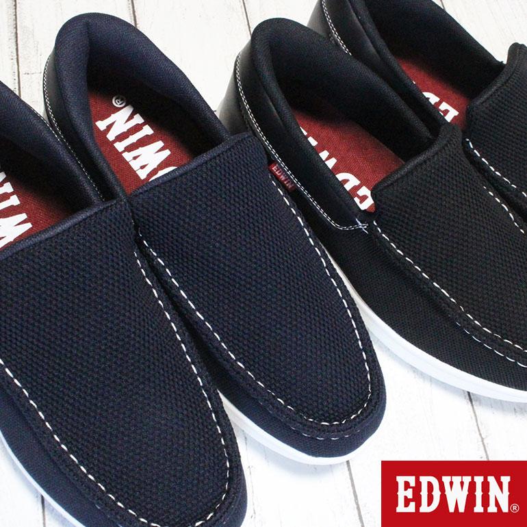 EDWIN エドウィン スニーカー メンズ EDW-7087 ブラック ネイビー 黒 紺 軽量 軽い 軽量ソール カジュアル シューズ : シューズパーク ビースタイル - 通販 ...