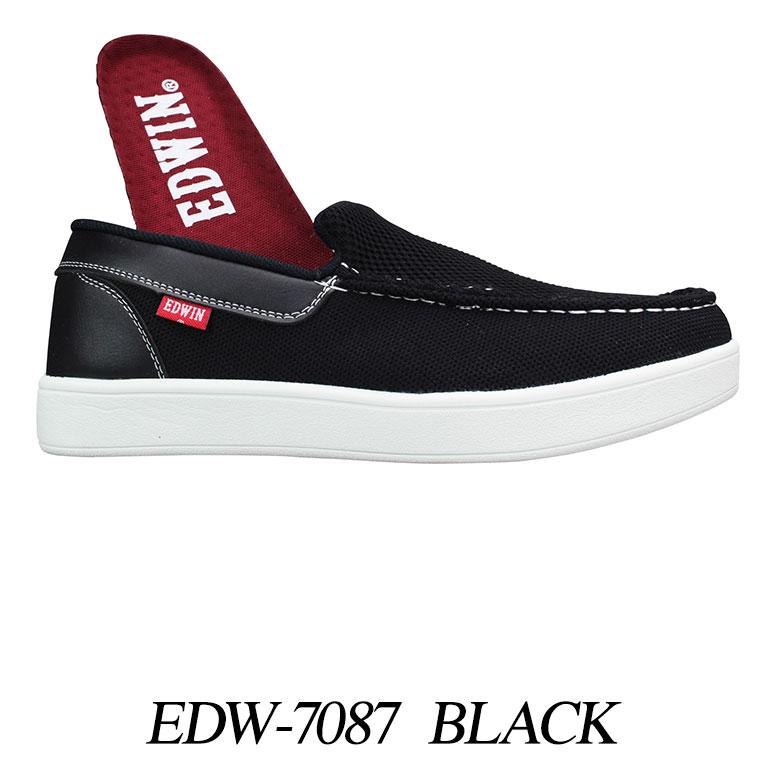 EDWIN エドウィン スニーカー メンズ EDW-7087 ブラック ネイビー 黒 紺 軽量 軽い 軽量ソール カジュアル シューズ : シューズパーク ビースタイル - 通販 ...