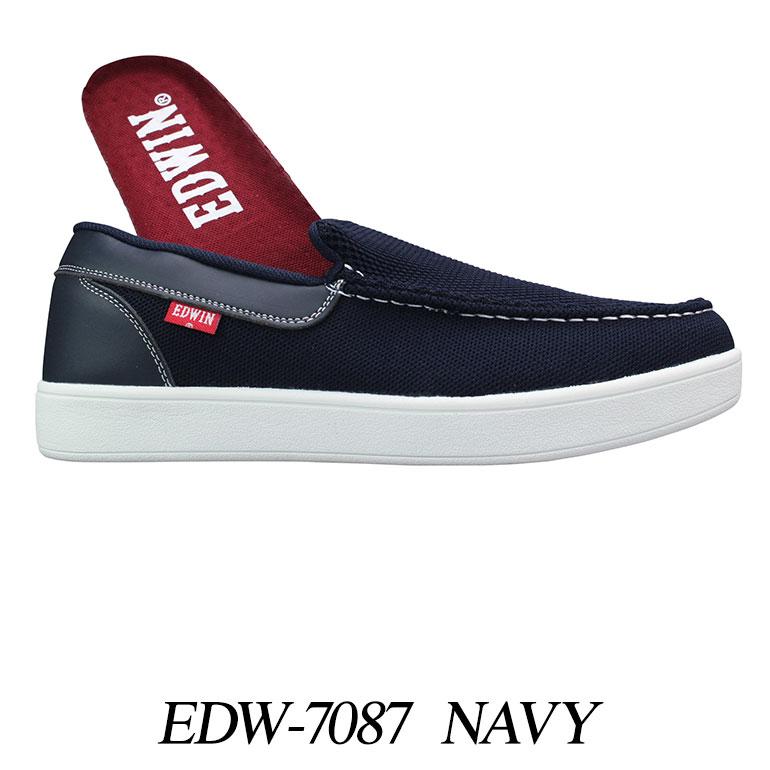 EDWIN エドウィン スニーカー メンズ EDW-7087 ブラック ネイビー 黒 紺 軽量 軽い 軽量ソール カジュアル シューズ : シューズパーク ビースタイル - 通販 ...