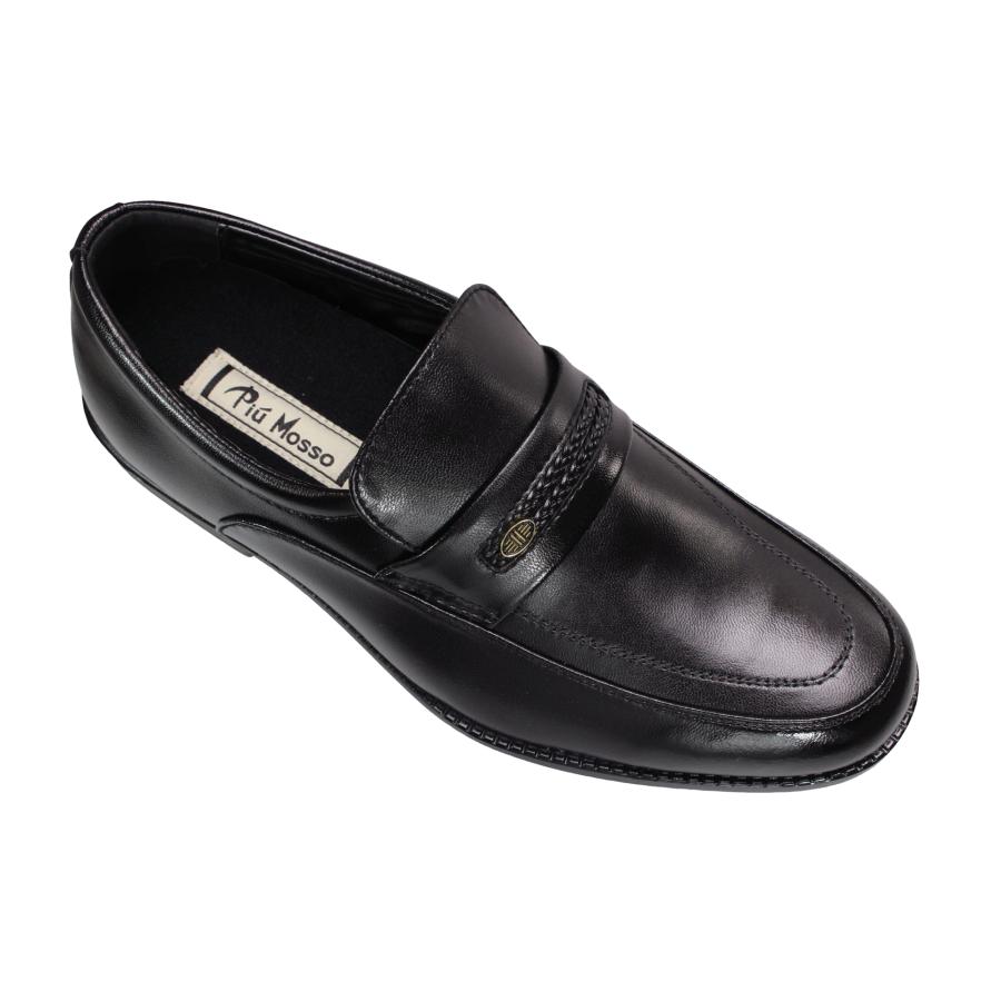 ビジネスシューズ メンズ ピウモッソ PIU MOSSO スリッポン PM122 黒 ブラック 幅広 4E 本革 :van0010:シューズ ...