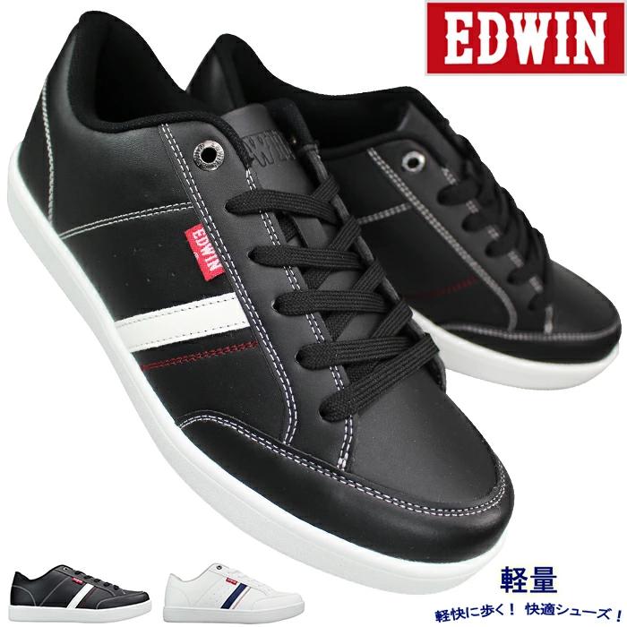 スニーカー エドウィン EDW7053 ホワイト ブラック 25cm〜28cm メンズ シューズ ローカットスニーカー 靴 紐靴 通学靴 作業靴 白靴 黒靴 運動靴 軽い靴 : fkt ...