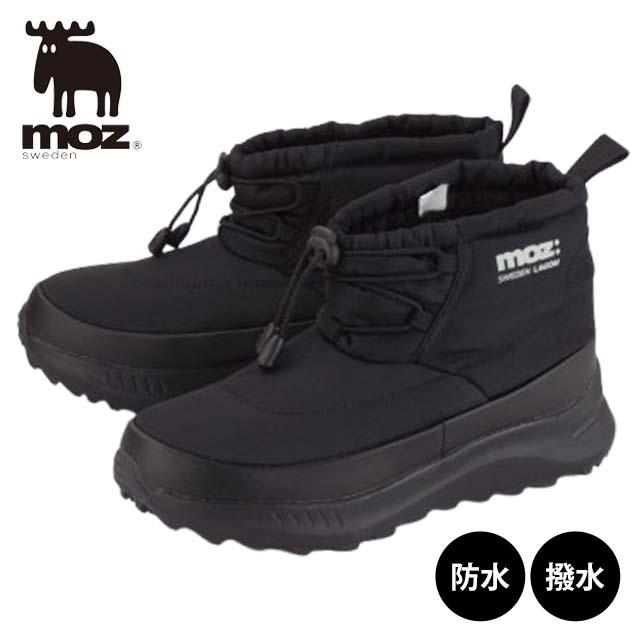 moz モズ ショートブーツ レディース sweden MZ-7001 防水 あったかい 滑りにくい 短め ブラック 黒 シンプル 主婦 学生 ...
