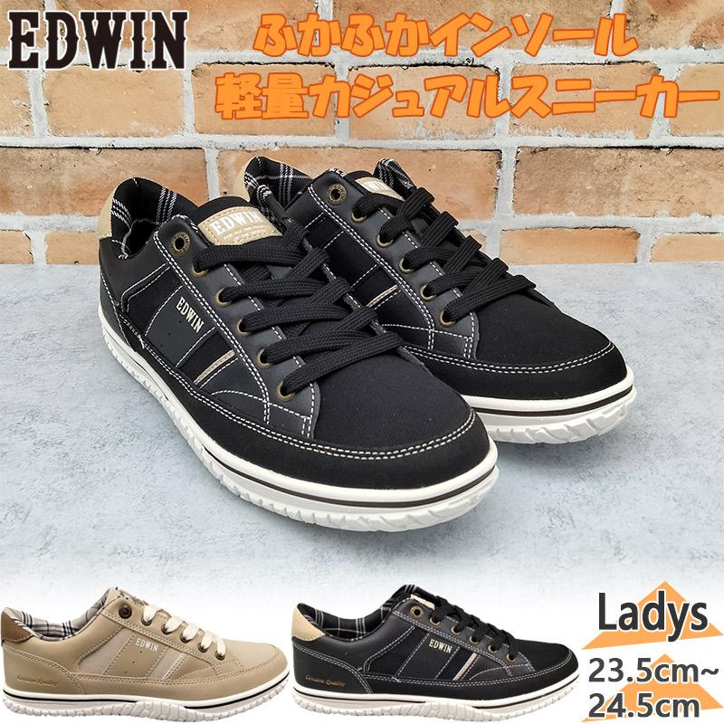 EDWIN エドウィン レディース スニーカー 靴 シューズ カジュアル 軽量 ローカット ふかふかクッション お出かけ 旅行 普段履き デイリー EDW-4647 : シューズ愛ランドヤフー ...