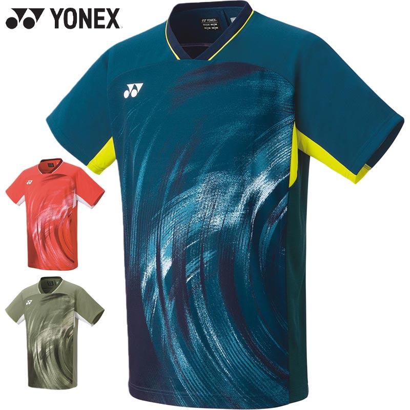 YONEX ヨネックス メンズ メンズゲームシャツ(フィットスタイル) バドミントン ウェア 競技 半袖 トップス UVカット 吸汗速乾 制電 ...