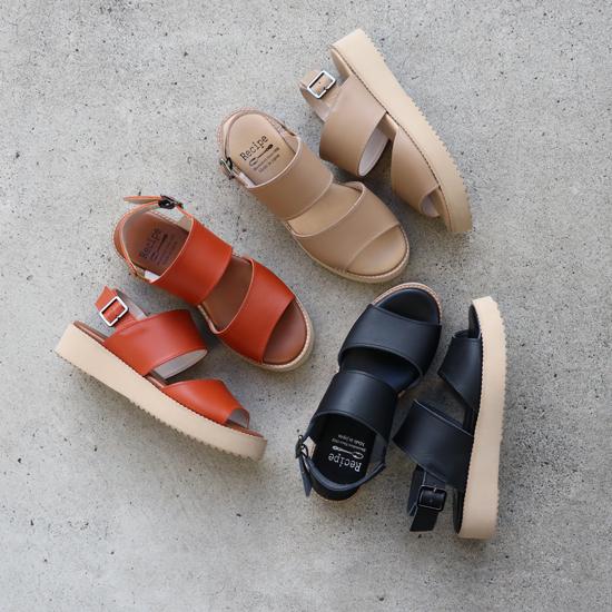 レシピ (Recipe) 日本製 革靴 厚底レザーサンダル RP-534 : Recipe Yahoo!店 - 通販 - Yahoo!ショッピング