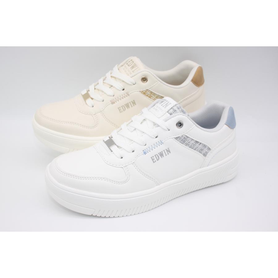 EDWIN エドウィン レディース スニーカー EDW4316 ホワイト アイボリー : 靴屋anbi - 通販 - Yahoo!ショッピング