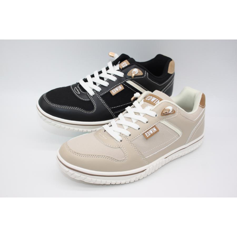 EDWIN エドウィン レディース スニーカー EDW4645 ブラック ベージュ : edw-4645 : 靴屋anbi - 通販 ...