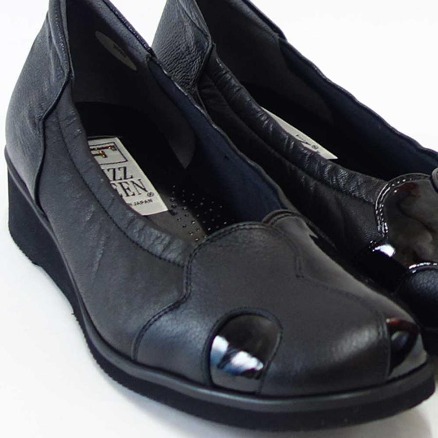 フィズリーン FIZZ REEN 3020 ブラック（レディース） 快適EEEEのウェッジパンプス（日本製） スリッポン ウェッジシューズ 4E レザーシューズ コンフォート : 靴のシナガワ ...