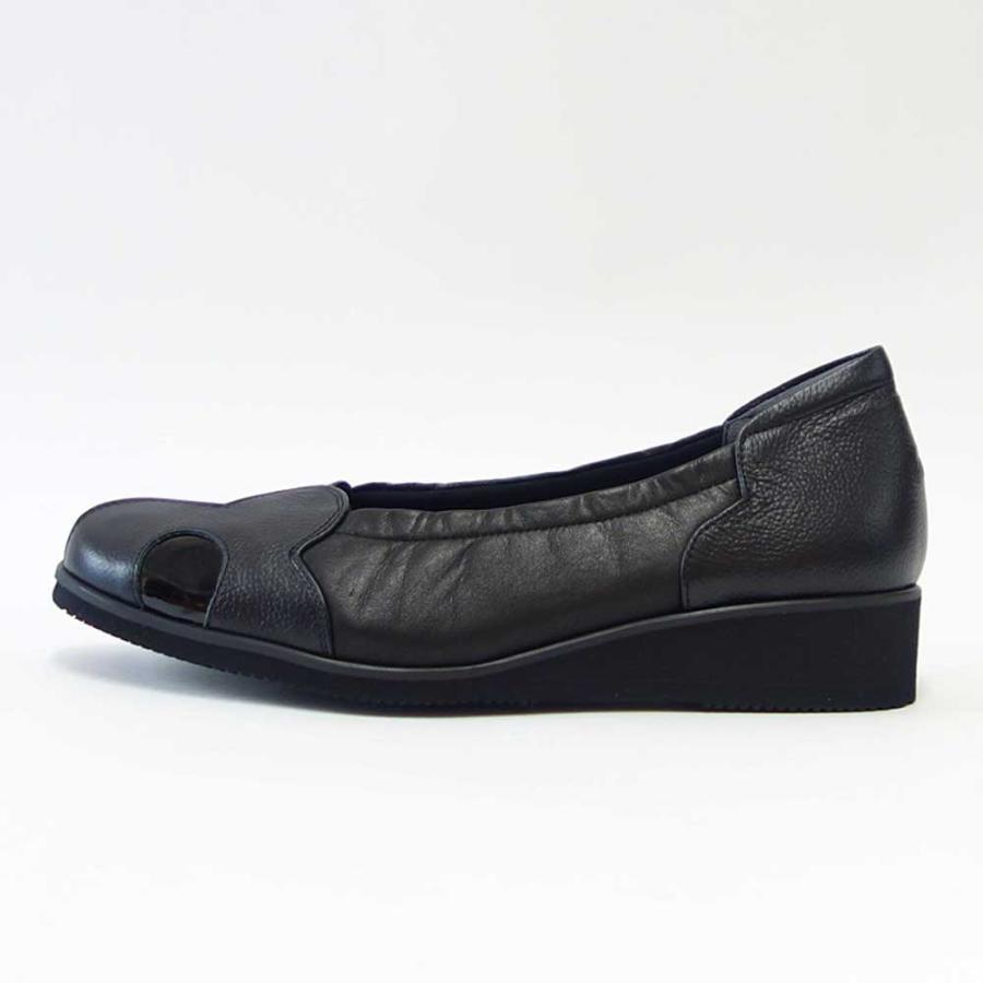 フィズリーン FIZZ REEN 3020 ブラック（レディース） 快適EEEEのウェッジパンプス（日本製） スリッポン ウェッジシューズ 4E レザーシューズ コンフォート : 靴のシナガワ ...