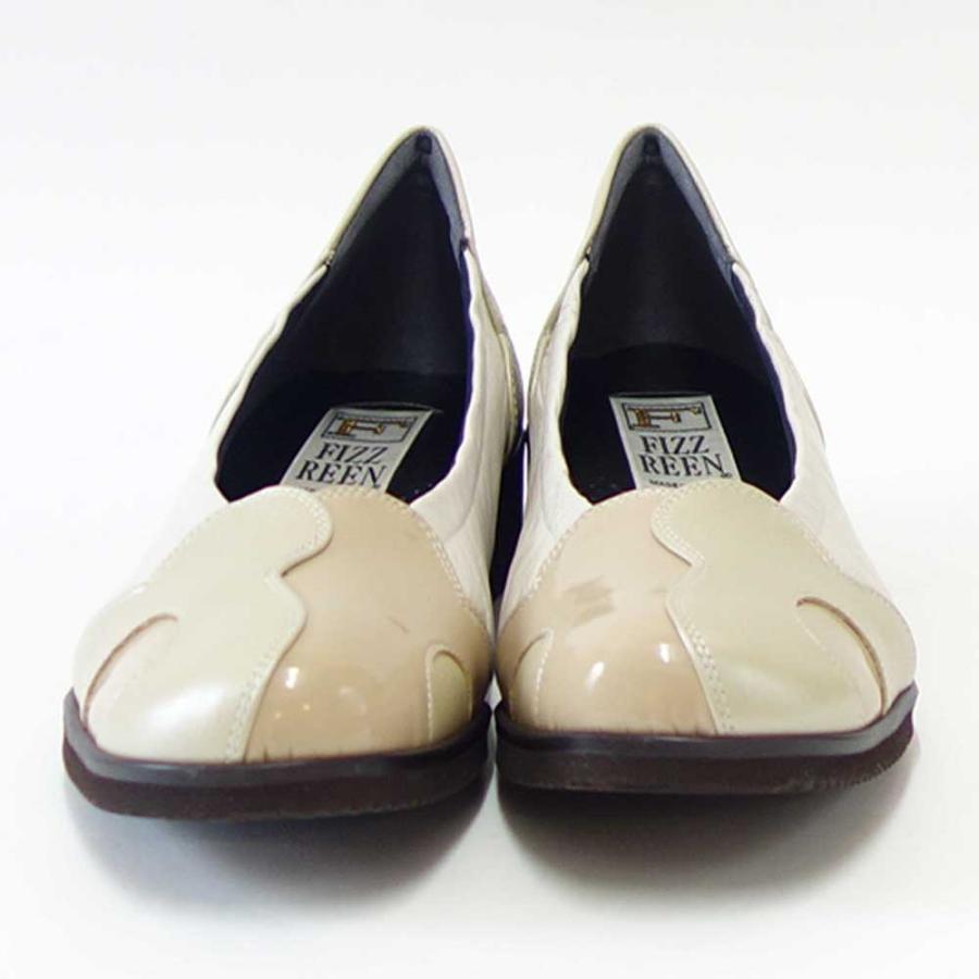 フィズリーン FIZZ REEN 3020 アイボリー（レディース） 快適EEEEのウェッジパンプス（日本製） スリッポン ウェッジシューズ 4E レザーシューズ コンフォート : 靴のシナ ...