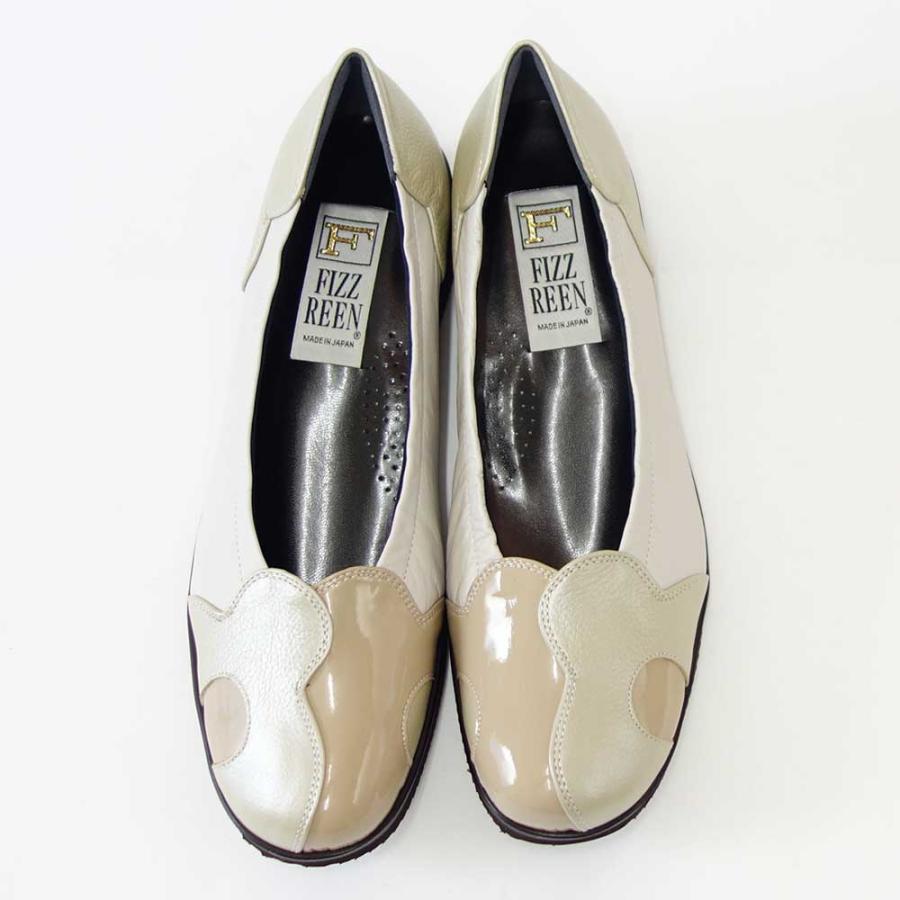 フィズリーン FIZZ REEN 3020 アイボリー（レディース） 快適EEEEのウェッジパンプス（日本製） スリッポン ウェッジシューズ 4E レザーシューズ コンフォート : 靴のシナ ...