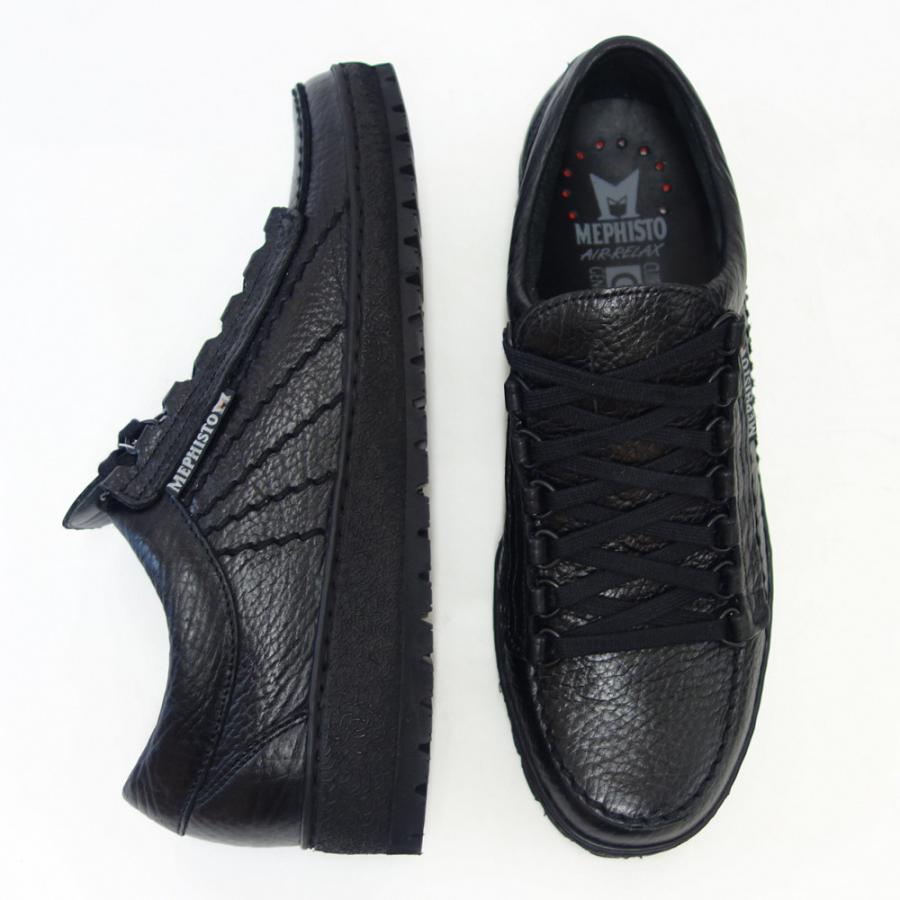メフィスト MEPHISTO RAINBOW（レインボー）ブラック （ポルトガル製） 天然皮革 アウトドア ウォーキングシューズ（メンズ ...
