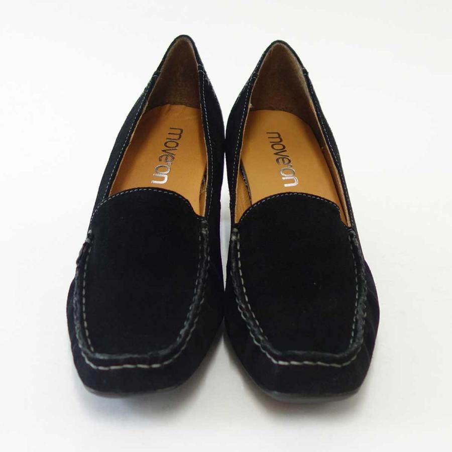 MOVE ON ムーブオン Diamond ブラックスエード ヒールローファー : 靴のシナガワ - 通販 - Yahoo!ショッピング