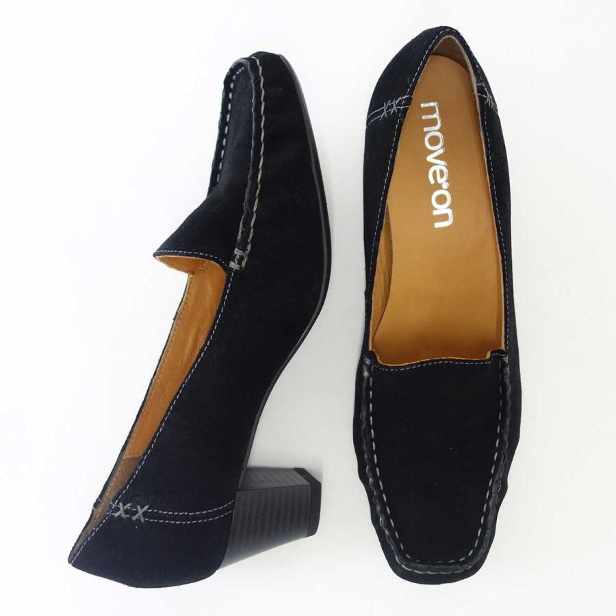 MOVE ON ムーブオン Diamond ブラックスエード ヒールローファー :moveon-diamond:靴のシナガワ - 通販 ...