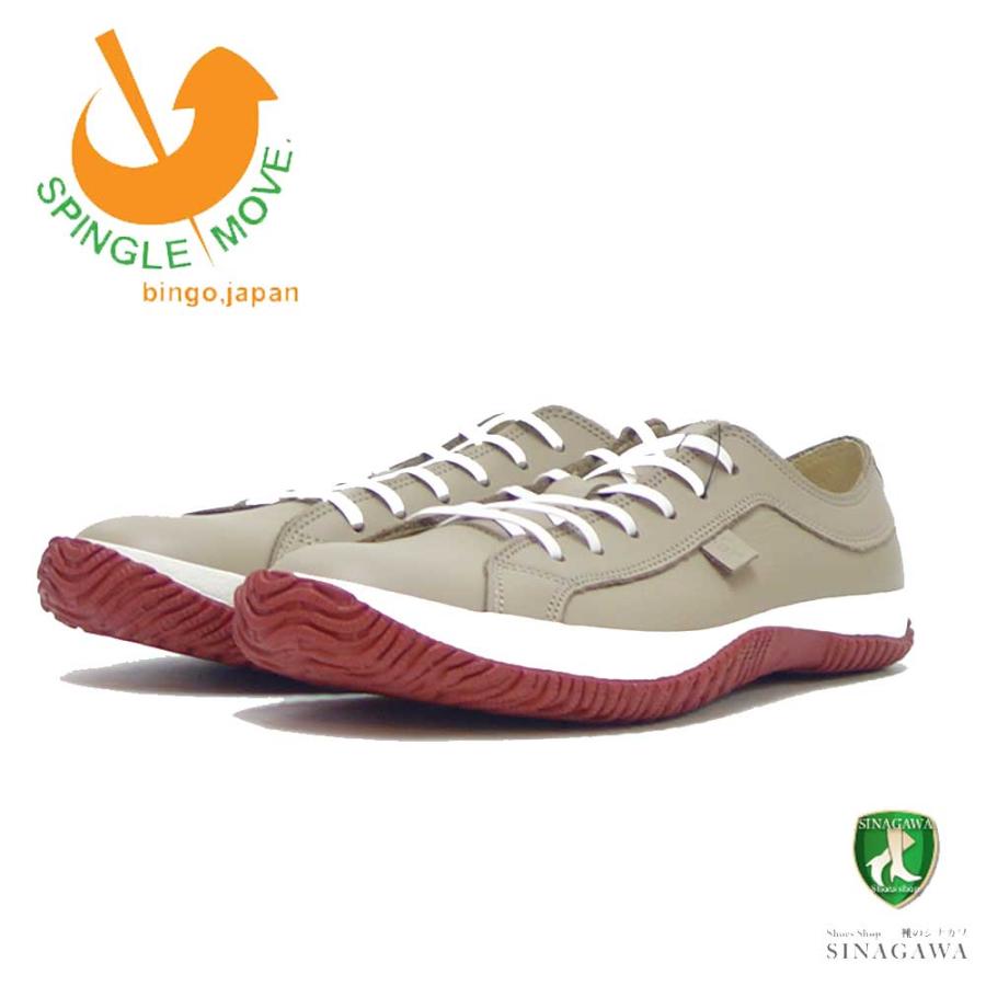 スピングル ムーヴ SPINGLE MOVE SPM-105（ユニセックス）グレージュ (84) カーフレザー 天然皮革 スニーカー ラバー ...