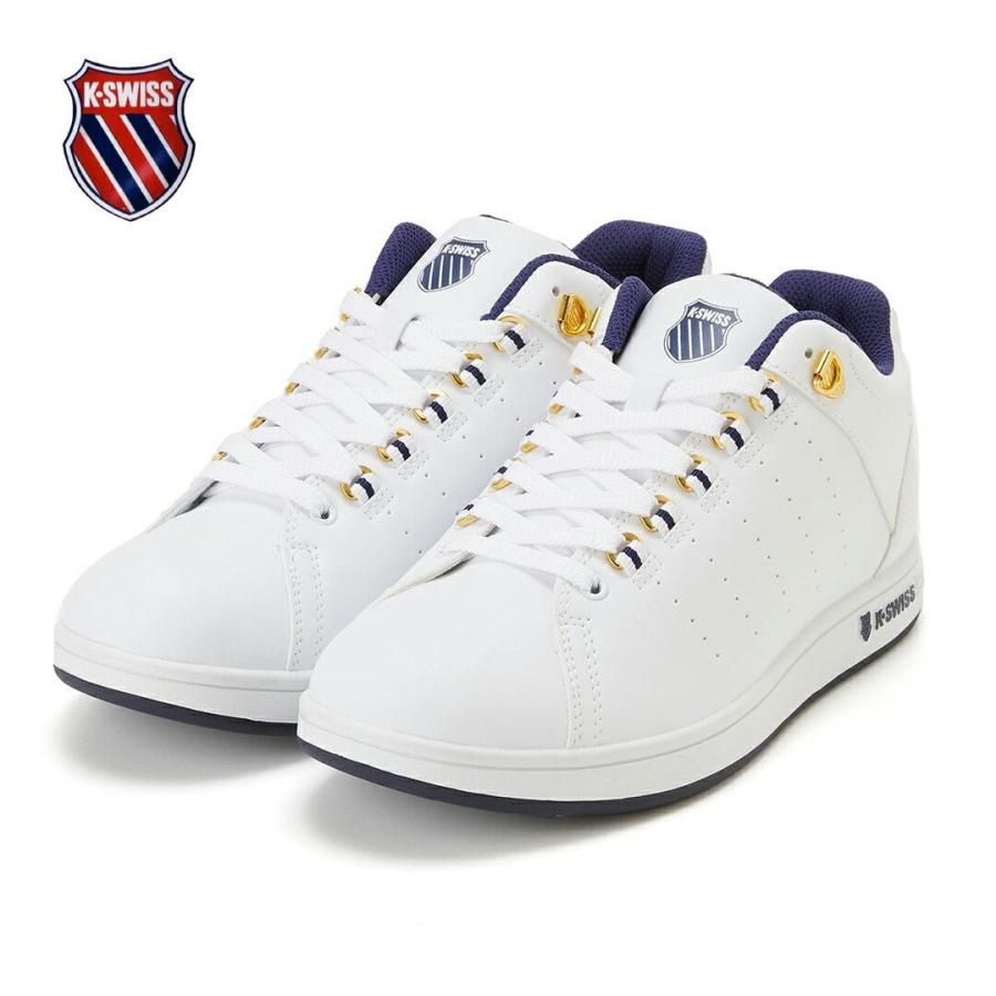 K-SWISS ケースイス スニーカー k-swiss メンズ KS100 ホワイト/ネイビー/ゴールド : シューズウォーカーカワカミ靴店 - 通販 - Yahoo!ショッピング