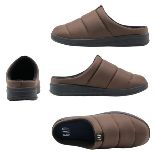 ギャップ スリッポン メンズ 靴 ルームシューズ モックシューズ 黒 ブラック 軽量 軽い 撥水 ダウン かかとなし 滑りにくい 歩きやすい 冬 GAP GPU22207 ...