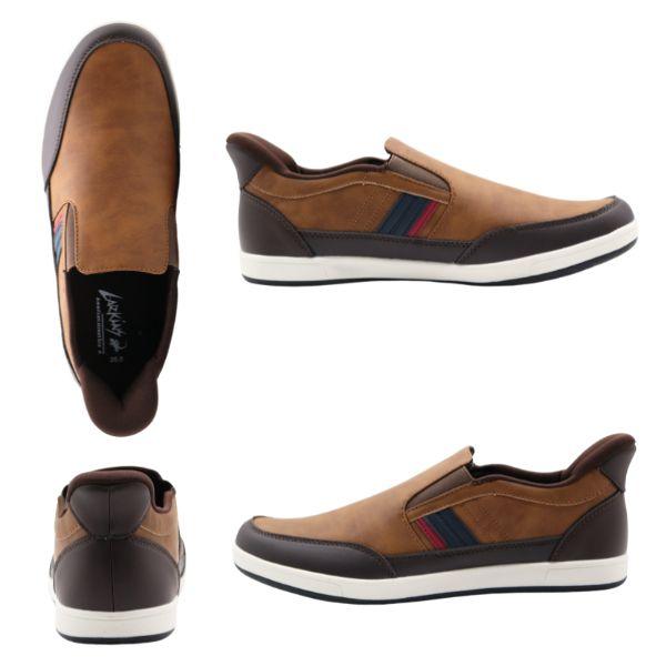 LARKINS スリッポン メンズ 靴 スニーカー 黒 ブラック 低反発 ハンズフリー サイドゴア 軽量 軽い おしゃれ すぐ履ける 普段履き ラーキンス L-690 : シューズベース ...