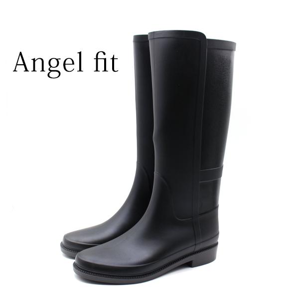 レインブーツ レディース 長靴 ロング 黒 ブラック おしゃれ 滑りにくい 屈曲性 エンジェルフィット angel fit 18012 : シューズベース Yahoo! JAPAN店 - 通販 ...
