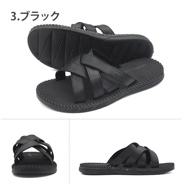 サンダル メンズ 靴 黒 ブラック 茶 ダークブラウン 高反発 クッション性 通気性 蒸れない おしゃれ シンプル コンフォートサンダル ビーシーアール BCR BC086 :bc086 ...
