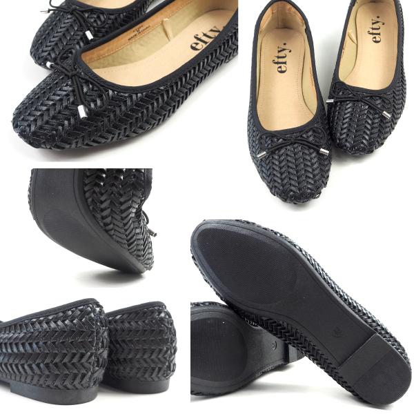大特価 エフティ efty. パンプス ET304 12153040/12153041 レディース フラットシューズ オールシーズン 軽量 ...