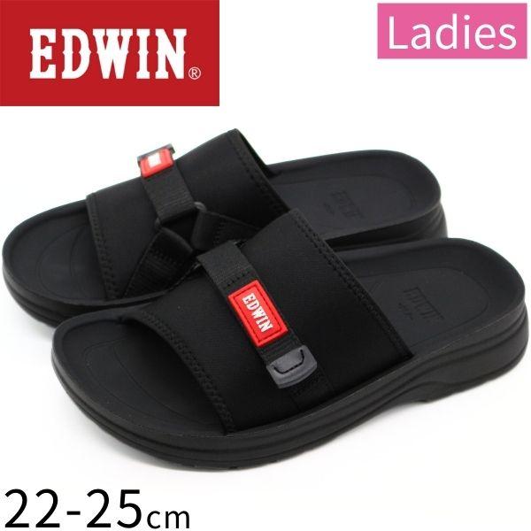 EDWIN エドウィン サンダル レディース 靴 シャワーサンダル 黒 ブラック 軽量 軽い 疲れない 厚底 おしゃれ シンプル カジュアル 夏 海 EW-5221 : シューズベース ...