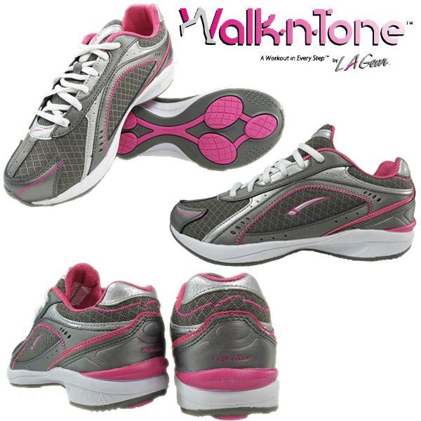 TONE L.A.GEAR Walk n tone 2295 トーニングシューズ ウォークントーン エルエーギア LAギア グレー ピンク : シューズベース Yahoo! JAPAN店 ...