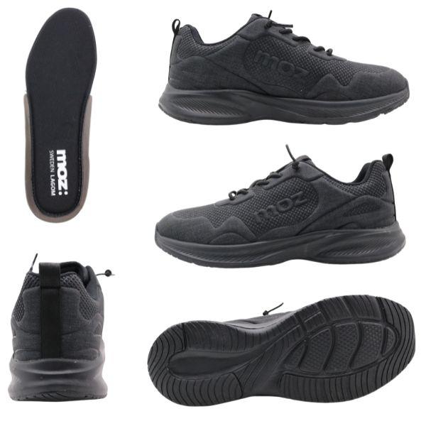 スニーカー メンズ 靴 黒 ブラック ベージュ 軽量 軽い 防水 ウォーキング 厚底 滑らない クッション性 防水シューズ 晴雨兼用 疲れない モズ moz 4273 : moz4273 ...