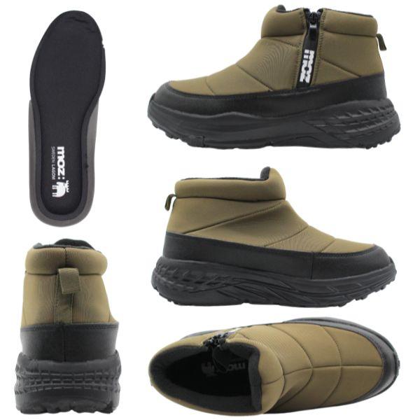 moz モズ ブーツ メンズ スノーブーツ スニーカー 靴 ショートブーツ 長靴 レインブーツ 黒 ブラック カーキ 防水 雨 雨の日 防寒 暖かい 冬 秋 防滑 4680 : シューズベース ...