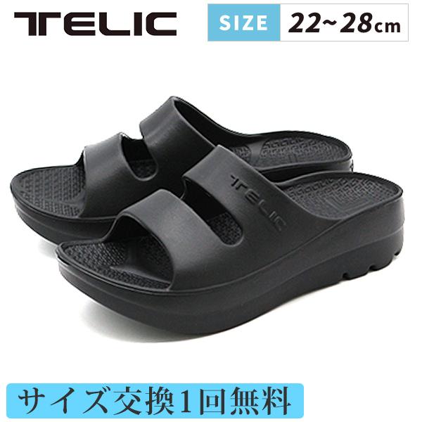 TELIC（テリック） 国内正規品 ダブルストラップ サンダル メンズ レディース 靴 黒 ブラック 厚底 軽量 人気 ブランド リカバリー ...