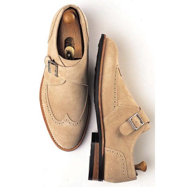 ES-23ウィングチップモンクストラップ／宮城興業オーダーメイドシューズ／ラウンドトゥ : es23 : shoescreate - 通販 - Yahoo!ショッピング