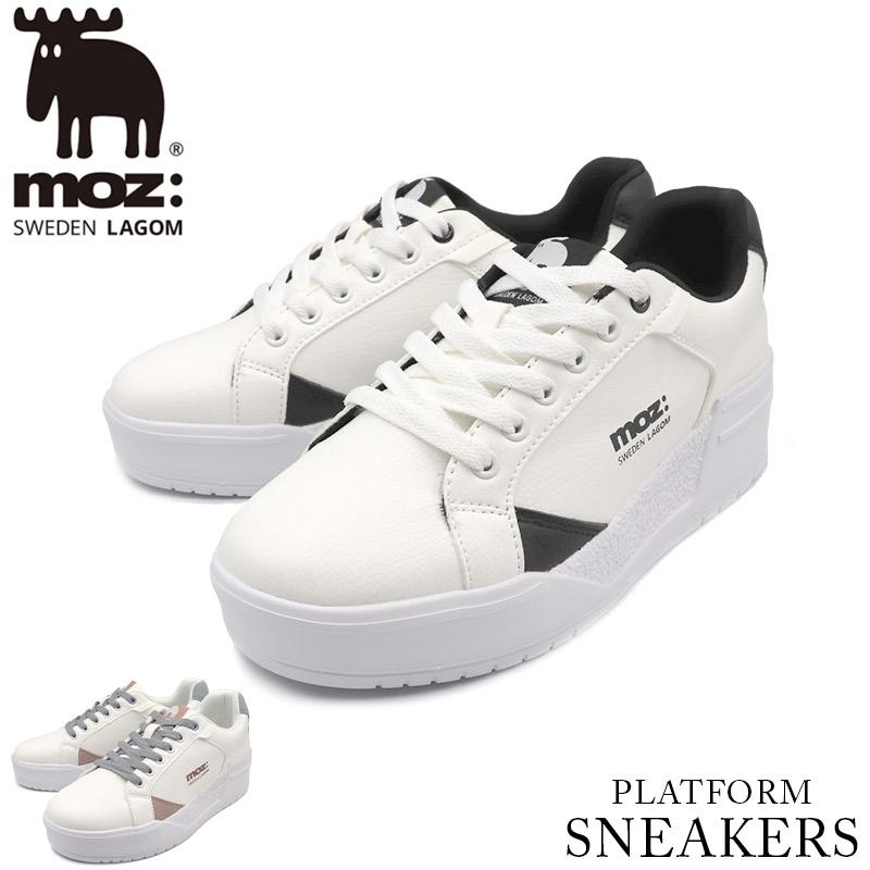 レディース スニーカー 軽量 厚底 疲れない 歩きやすい moz モズ 靴 おしゃれ 白 黒 MZ25151 30代 40代 50代 : mz25151 : シューズストア リオデート ...