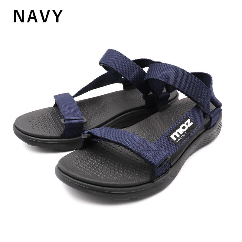 moz モズ サンダル メンズ ストラップ スポーツサンダル 軽量 クッション ブラック ネイビー MZ3824 : mz3824 : シューズストア リオデート mens - 通販 ...