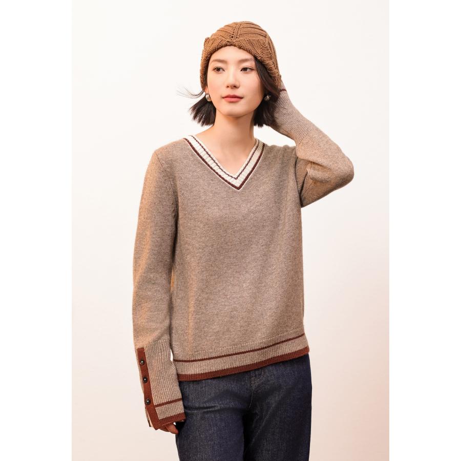 SHOKAY(ショーケイ) ヘリテージ・ウィメンズVネックプルオーバ（ブラウン) : aw-sw-vp-ecc : SHOKAY - 通販 ...