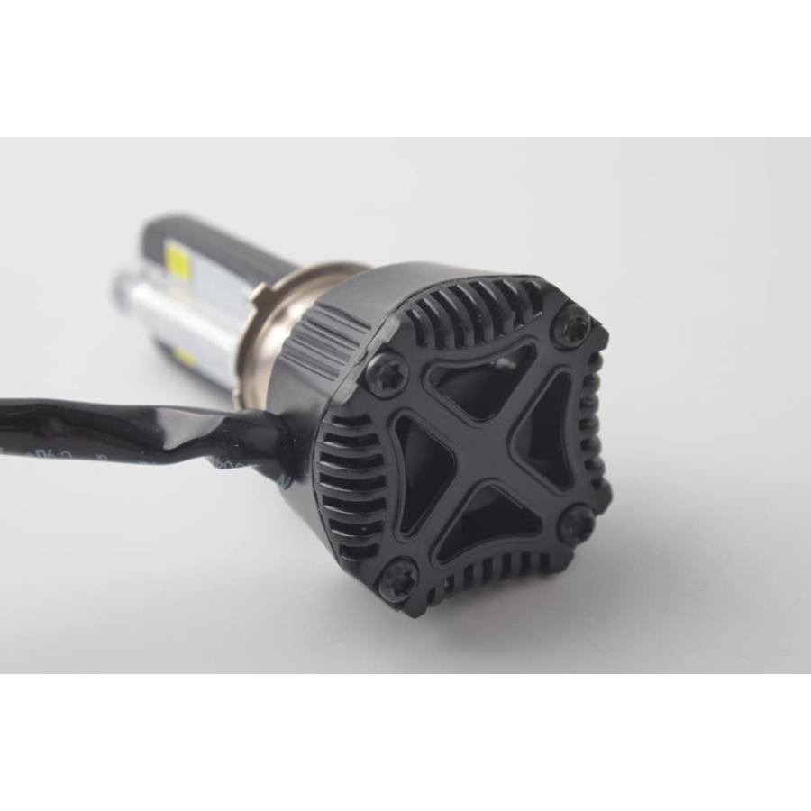 バイクヘッドライトLED H4 Hi/Loビーム交流・直流兼用35wLED 12V U型ディライト・ポジションランプ付ブルー発光 ...