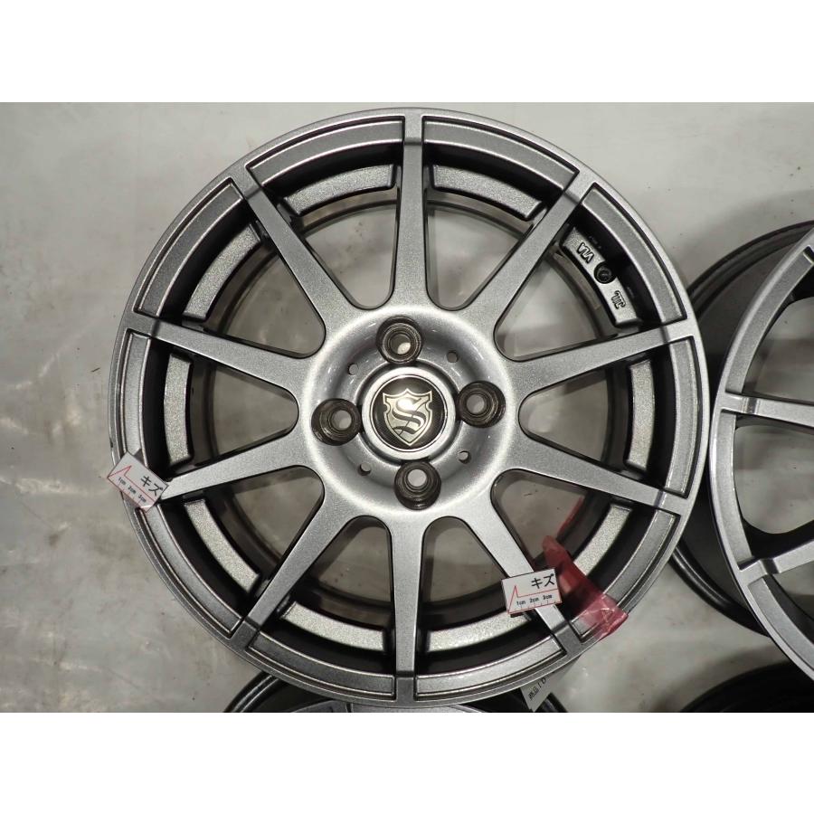 4本 会社宛 送料無料 15×4.5J 5.5J デザイン アルミ ホイール 4穴 PCD 100mm +45 ハブ径67mm アイミーブ 三菱 i アイ 店頭交換OK NO,F3481 ...