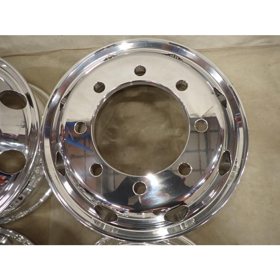 未使用 未装着ナット痕無し 4本SET 会社宛送料無料 19.5×6.75 アルコア トラック FORGED 鍛造 アルミ メッキ 8穴 ...