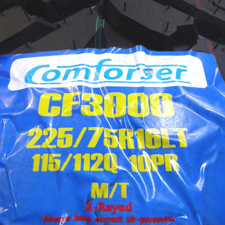 会社宛て配送で送料無料 225/75R16 マッドタイヤ Comforser製 CF3000 M/T 2021年製造 OWL 4本価格 ...
