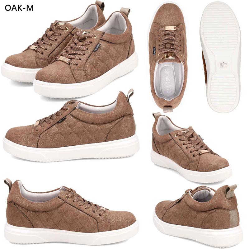 ELLE SPORT 3E 幅広 ワイド エルスポーツ レディース インヒールレースアップスニーカー スニーカー 靴 シューズ インヒール 軽量 通勤 通学 おしゃれ カジュアル ...