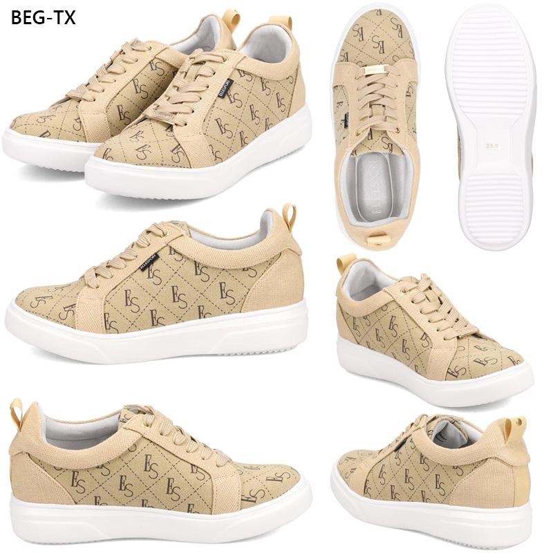 ELLE SPORT 3E 幅広 ワイド エルスポーツ レディース インヒールレースアップスニーカー スニーカー 靴 シューズ インヒール 軽量 通勤 通学 おしゃれ カジュアル ...