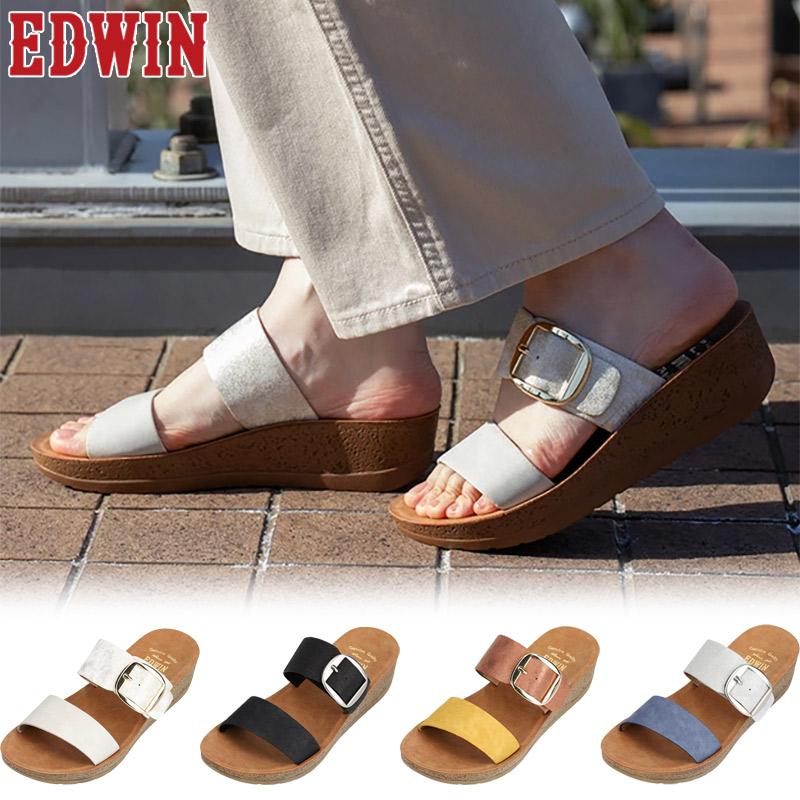 EDWIN エドウィン サンダル レディース サンダル リゾートサンダル 靴 シューズ コンフォート 軽量 おしゃれ シンプル 普段履き お出かけ 旅行 履きやすい EW9501 ...
