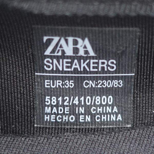 ZARA（ザラ） バレエフラットスニーカー/ストライプ/ブラック/サイズ23cm 5812/410/800 レディースファッション 中古 ...