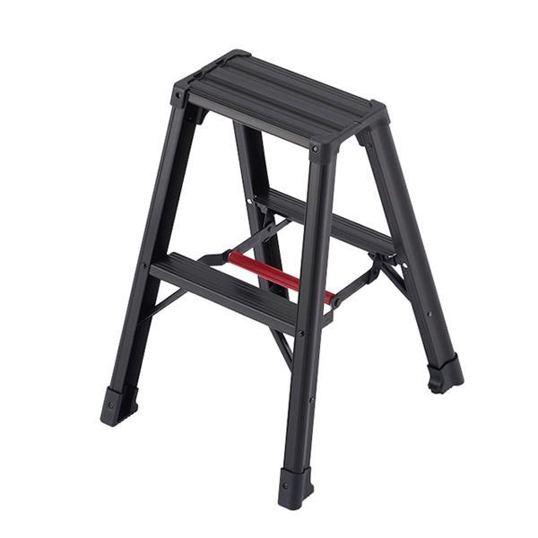 軽量専用脚立 脚軽 黒 2段H600 店舗用品 バックヤード備品 伸縮 軽量 JIS適合 ワンタッチ 踏み台 段差 持ち運び : ショップ ...