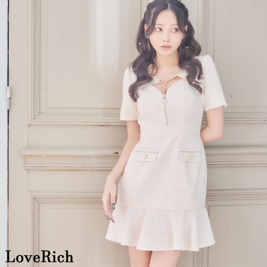LoveRich ラブリッチ 【SMLサイズ】マーメイドスカート パールファスナー ボタン 袖あり 背中隠し 美胸 タイト ミニドレス キャバドレス [1369] : SelectShop ...