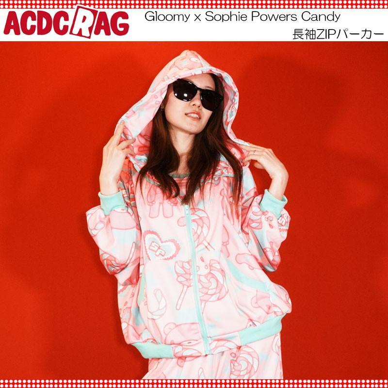 ACDC RAG エーシーディーシーラグ Gloomy x Sophie Powers Candy ZIPパーカー 長袖 ファッション 原宿系 ...