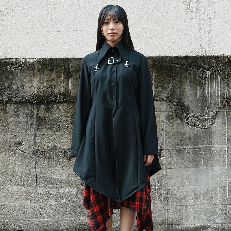 ACDC RAG エーシーディーシーラグ 冥闇 クロスロングシャツ 長袖 ロング丈 原宿 原宿系 ファッション V系 ダーク パンク ロック クロス ブラック pe-006 ...